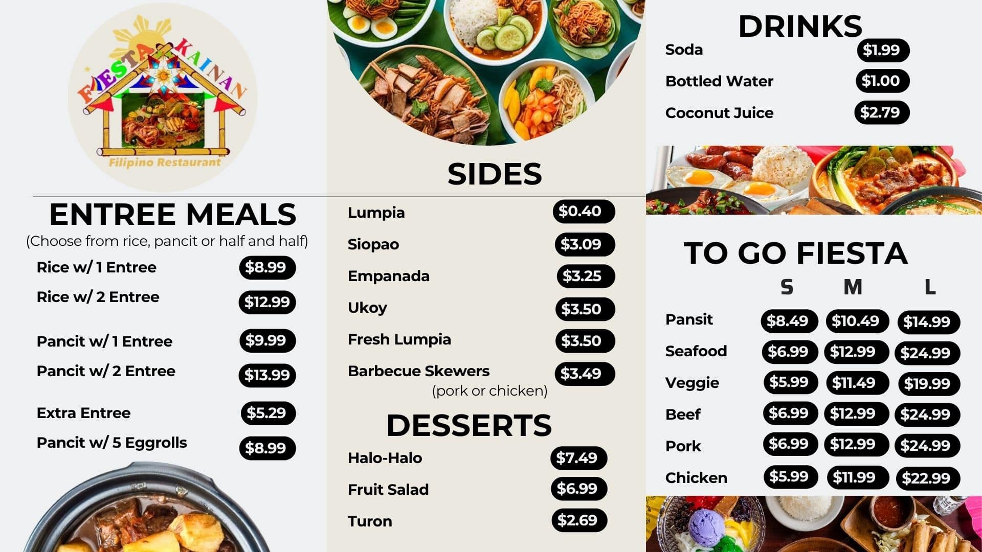 Filipino Food Menu | Fiesta Kainan In Virginia Beach